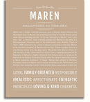 Maren | Name Art Print – Name Stories