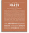 Maren Personalized Name Meaning Art Prints – Name Stories
