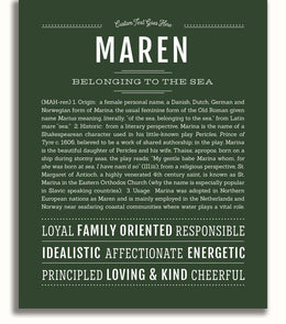Maren | Name Art Print – Name Stories