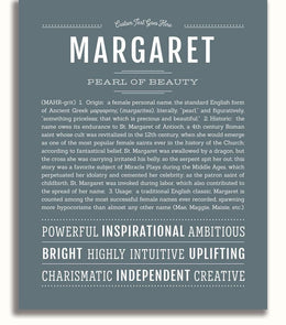 Margaret Personalized Name Meaning Art Prints – Name Stories