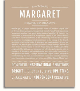 Margaret Personalized Name Meaning Art Prints – Name Stories
