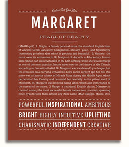 Margaret Personalized Name Meaning Art Prints – Name Stories