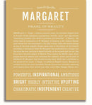 Margaret Personalized Name Meaning Art Prints – Name Stories