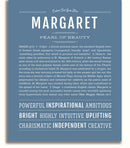 Margaret Personalized Name Meaning Art Prints – Name Stories