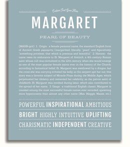 Margaret Personalized Name Meaning Art Prints – Name Stories