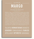 Margo Personalized Name Meaning Art Prints – Name Stories