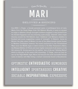 Mari | Name Art Print – Name Stories