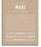 Mari | Name Art Print – Name Stories