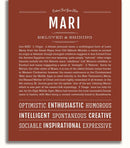 Mari | Name Art Print – Name Stories