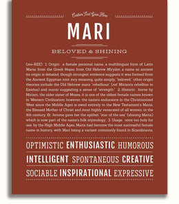 Mari | Name Art Print – Name Stories