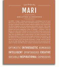 Mari | Name Art Print – Name Stories