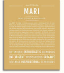 Mari | Name Art Print – Name Stories