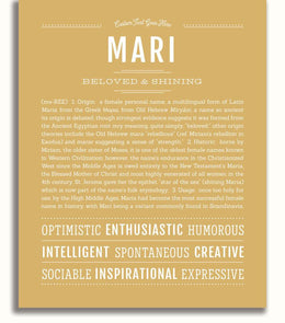Mari | Name Art Print – Name Stories