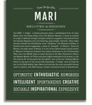Mari | Name Art Print – Name Stories
