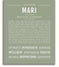 Mari Personalized Name Meaning Art Prints – Name Stories