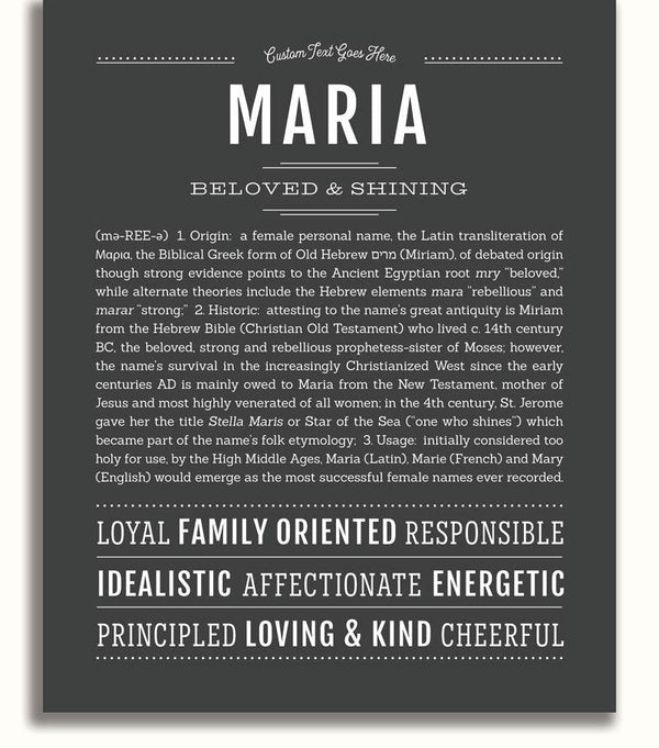 Maria | Name Art Print - Personalized Custom Gifts – Name Stories