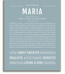 Maria | Name Art Print – Name Stories