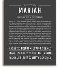 Mariah | Name Art Print – Name Stories