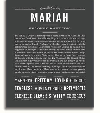 Mariah | Name Art Print – Name Stories