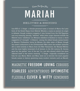 Mariah | Name Art Print – Name Stories