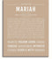 Mariah Personalized Name Meaning Art Prints – Name Stories