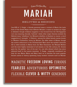 Mariah | Name Art Print – Name Stories