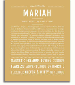 Mariah | Name Art Print – Name Stories