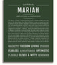 Mariah Personalized Name Meaning Art Prints – Name Stories