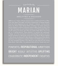 Marian | Name Art Print – Name Stories