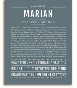 Marian | Name Art Print – Name Stories