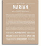 Marian Personalized Name Meaning Art Prints – Name Stories