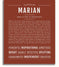 Marian | Name Art Print – Name Stories
