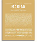 Marian | Name Art Print – Name Stories
