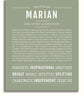 Marian Personalized Name Meaning Art Prints – Name Stories