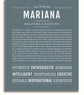 Mariana Personalized Name Meaning Art Prints – Name Stories