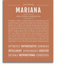 Mariana Personalized Name Meaning Art Prints – Name Stories