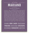 Mariano Personalized Name Meaning Art Prints – Name Stories