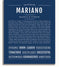 Mariano Personalized Name Meaning Art Prints – Name Stories