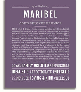 Maribel | Name Art Print – Name Stories