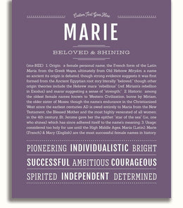 Marie | Name Art Print – Name Stories