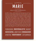 Marie Personalized Name Meaning Art Prints – Name Stories