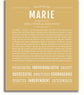 Marie Personalized Name Meaning Art Prints – Name Stories