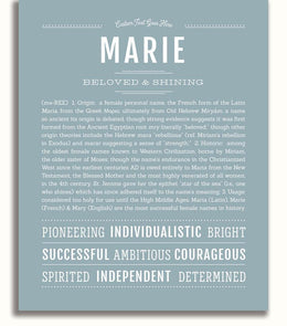 Marie | Name Art Print – Name Stories