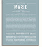 Marie Personalized Name Meaning Art Prints – Name Stories