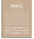 Mariel Personalized Name Meaning Art Prints – Name Stories