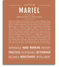 Mariel Personalized Name Meaning Art Prints – Name Stories