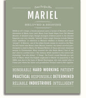 Mariel Personalized Name Meaning Art Prints – Name Stories