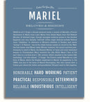 Mariel Personalized Name Meaning Art Prints – Name Stories