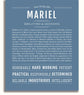 Mariel Personalized Name Meaning Art Prints – Name Stories