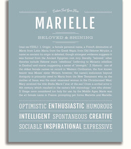 Marielle Personalized Name Meaning Art Prints – Name Stories